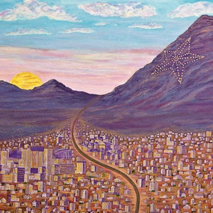 El Paso Star on Mountain Art Print - Etsy