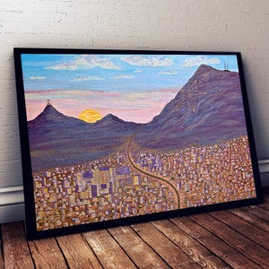 El Paso Star on Mountain Art Print - Etsy