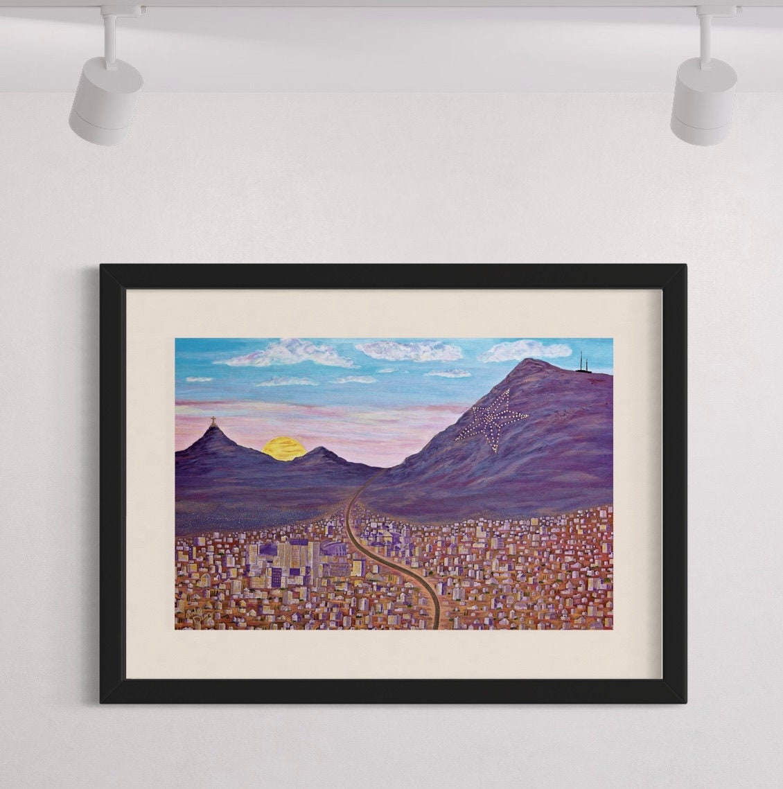 El Paso Star on Mountain Art Print - Etsy