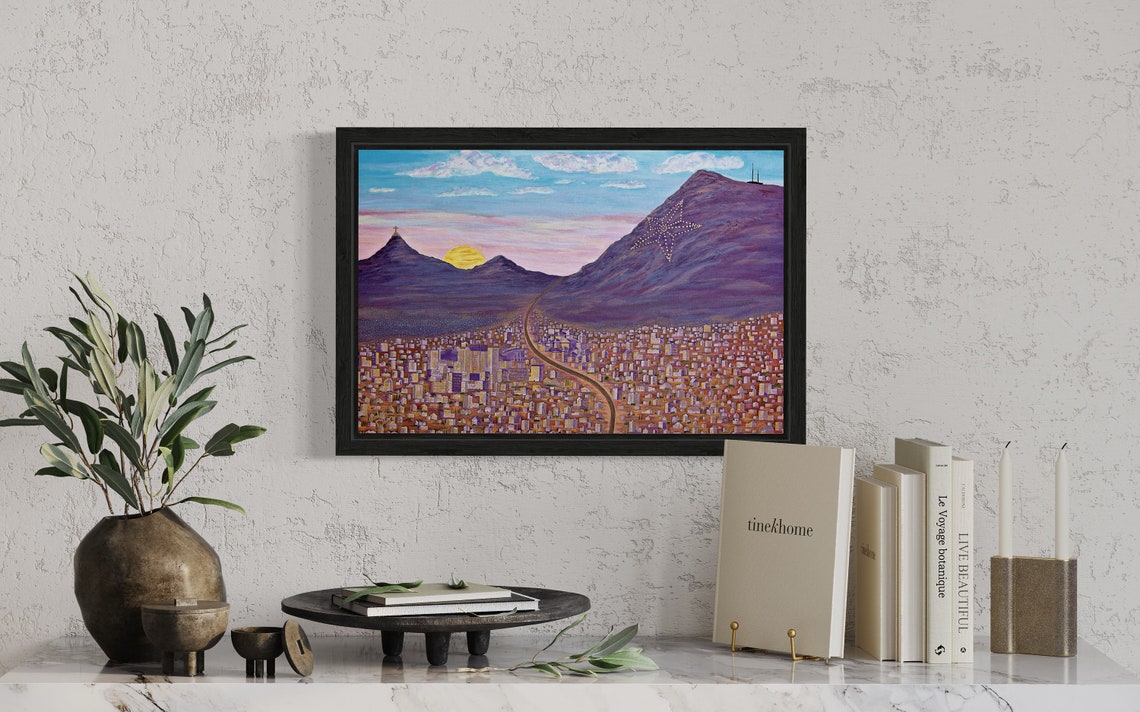 El Paso Star on Mountain Art Print - Etsy