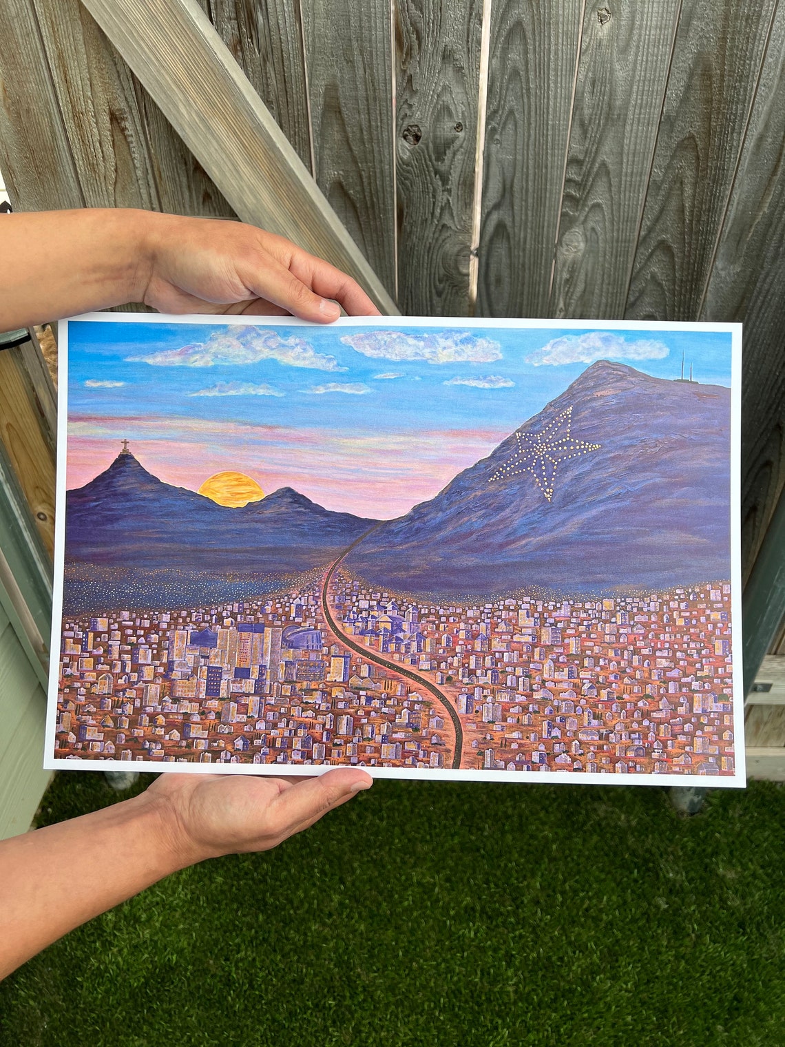 El Paso Star on Mountain Art Print - Etsy