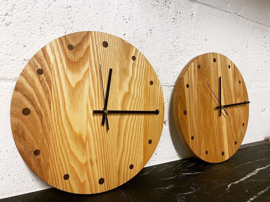 12 Wall Clock / Wooden Clock / Hardwood Clock / Silent Mechanism - Etsy
