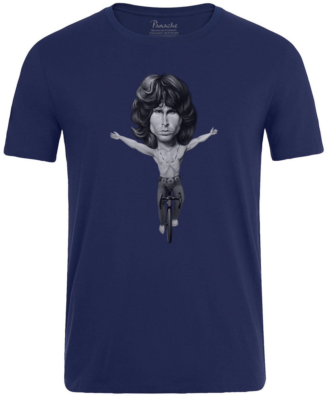 Mens Cycling T-shirt of Jim Morrison Riding His Bike Cycling - Etsy