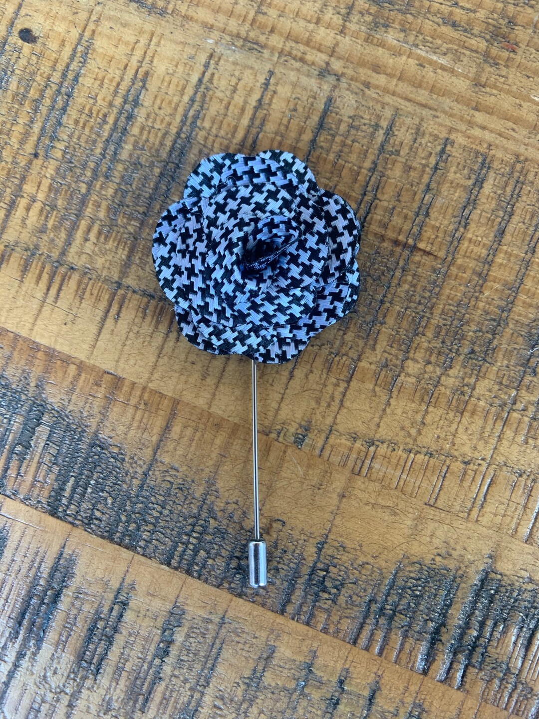 Houndstooth Floral Lapel Pin | Formal Lapel Pin | Stem Pin - Etsy