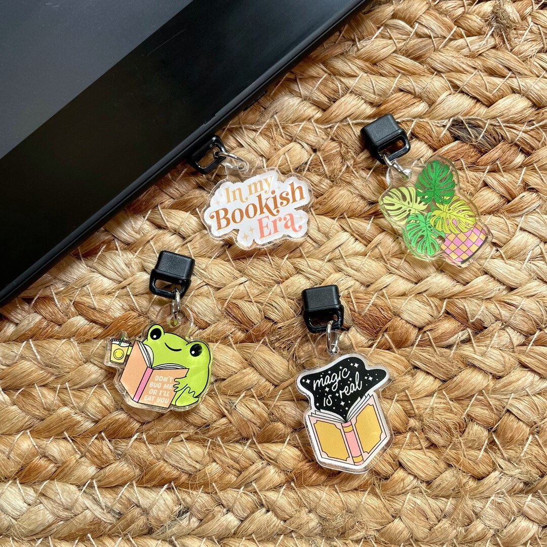 Kindle Dust Plug Charm, Bookish Charm, Phone Charm, Kindle Accessories ...
