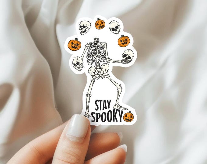 Funny Skeleton Sticker, Spooky Halloween Sticker, Funny Laptop MacBook ...