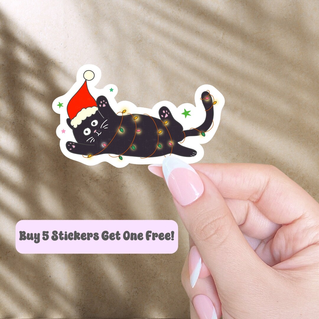 Christmas Stickers, Cat Stickers, Waterproof Stickers, Cute Stickers ...