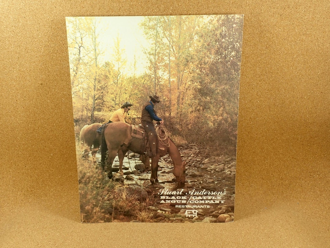 Vintage Stuart Anderson's Black Angus Cattle Company Menu - 1970s Food ...