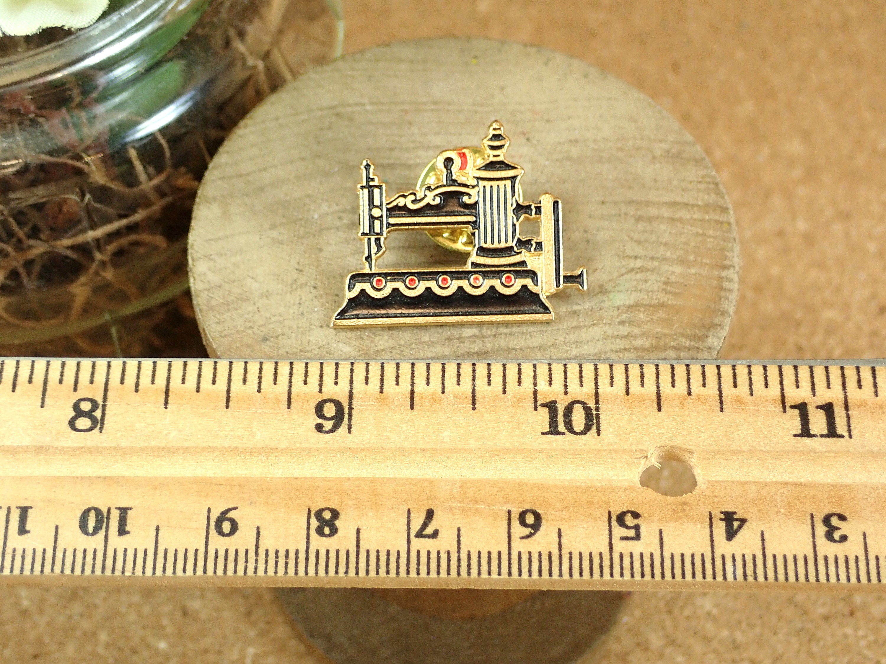 Clotilde Sewing Machine Pin 9 1980s Vintage Colored Enamel 'globe 1864 ...