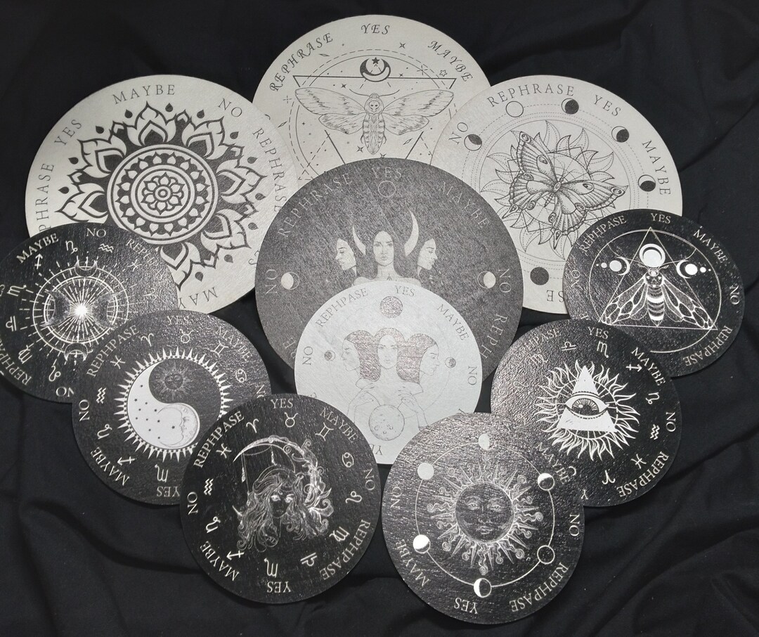 Pendulum Divination Dowsing Boards Double Sided black and - Etsy