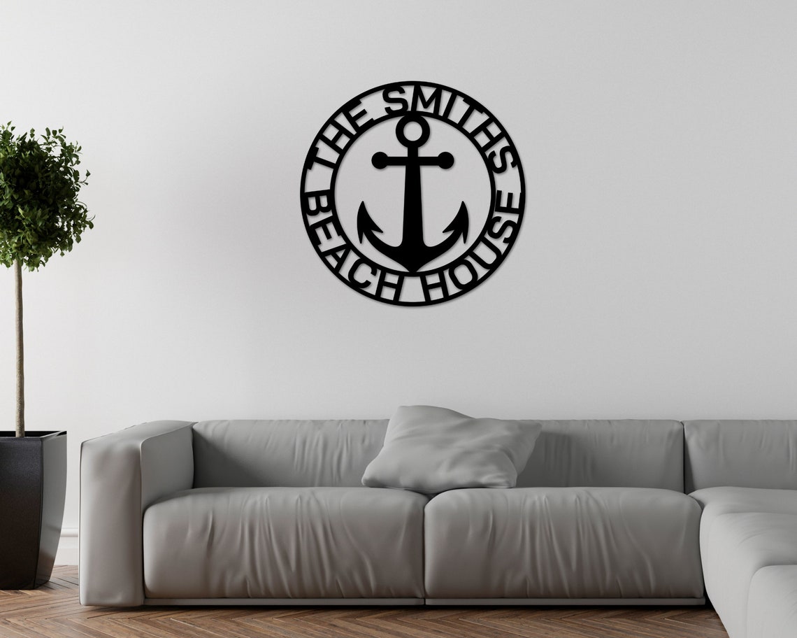 Beach House Sign Lake House Sign Metal Sign Custom Name - Etsy