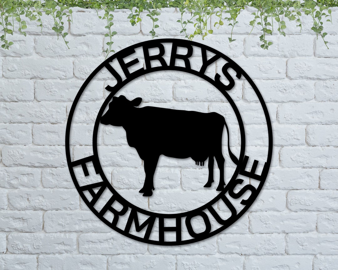 Cow Metal Sign, Custom Cow Name Sign, Farmer Sign, Personalized Gift ...