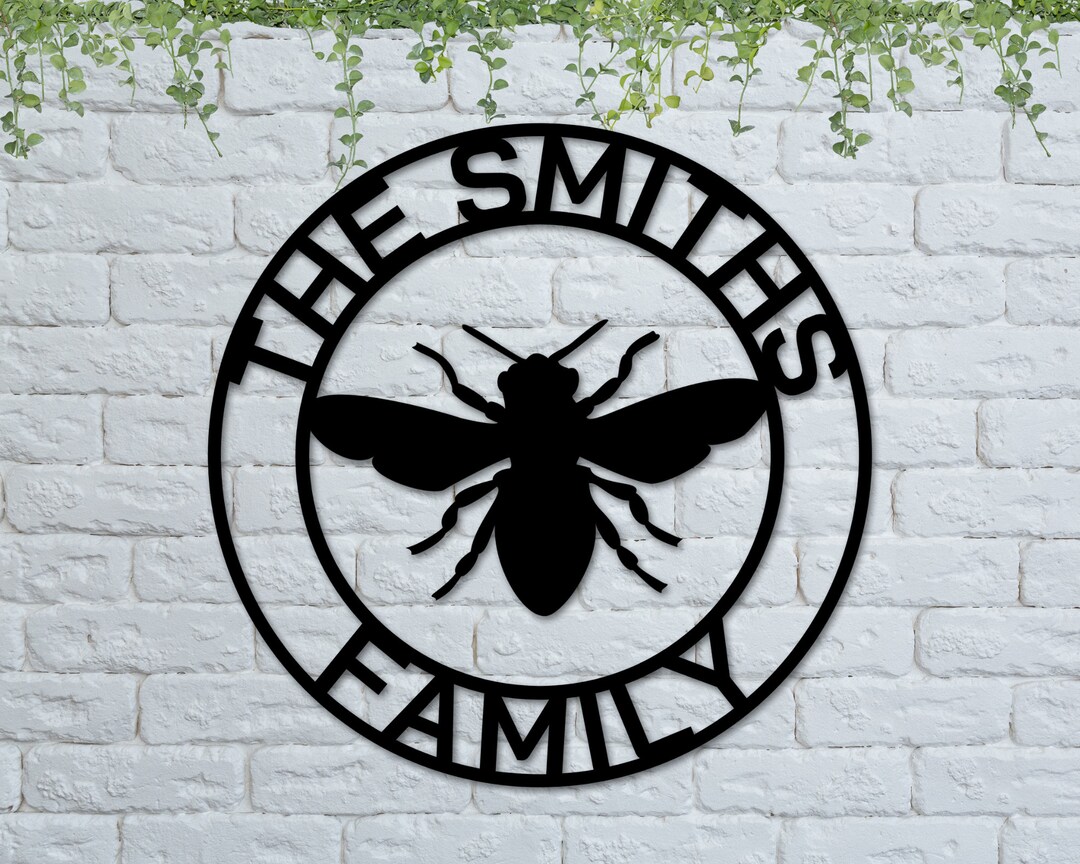 Honey Bee Family Name Established Sign, Custom Honey Bee Name Sign ...