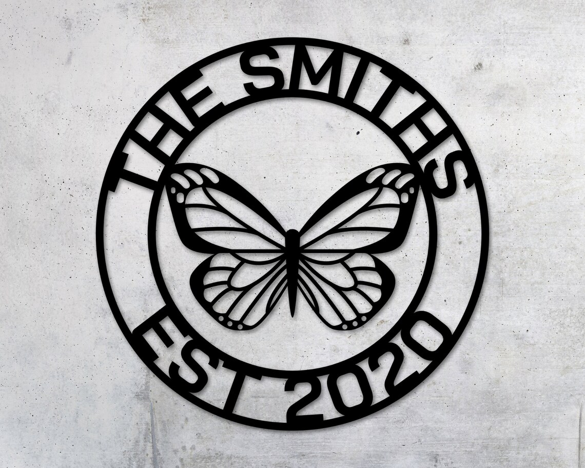 Custom Butterfly Name Sign Custom Metal Sign Butterfly Sign - Etsy