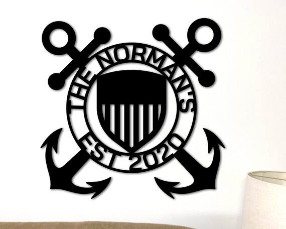 Home & Living Wall Décor US Coast Guard Plaque Logo Custom Metal Sign ...