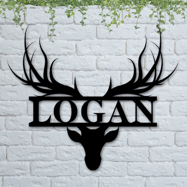 Antler Name Sign - Etsy