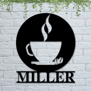 Coffee Name Sign, Kitchen Name Sign, Coffee Bar Sign, Personalized ...