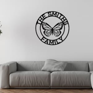 Custom Butterfly Name Sign, Custom Metal Sign, Butterfly Sign, Monarch ...