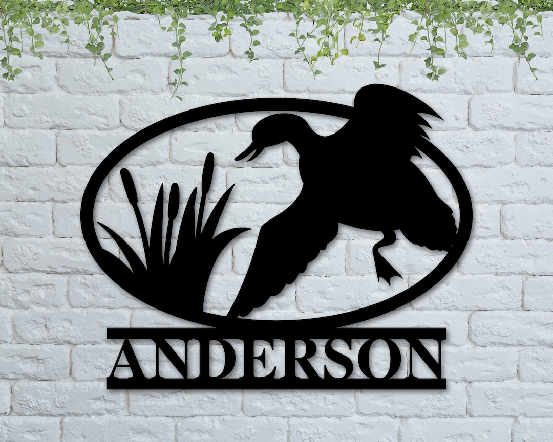 Duck Hunting Personalized Metal Sign, Last Name Sign, Hunting Gift ...