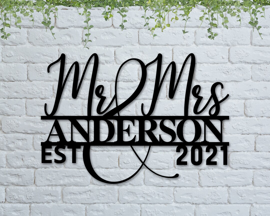 Personalized Mr and Mrs Metal Name Sign: Wedding Centerpiece - Etsy