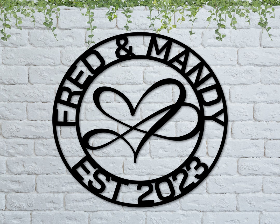 Personalized Infinity Metal Sign: Custom Wedding Date, Newlywed Gift - Etsy