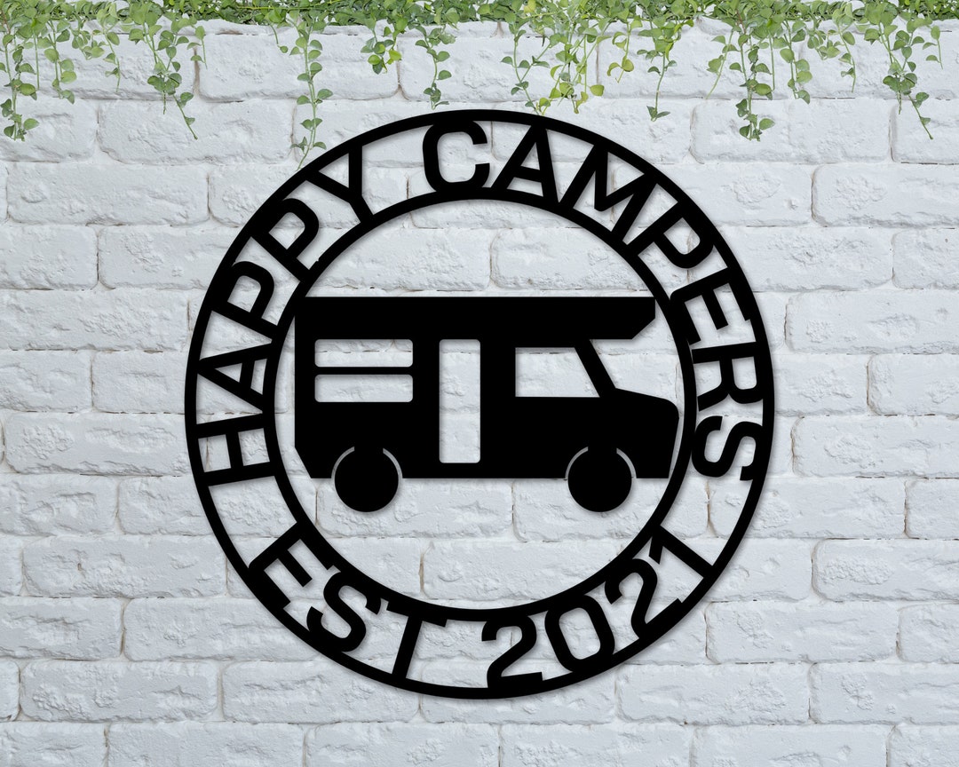 Personalized RV Metal Sign: Happy Campers Family Name Decor - Etsy