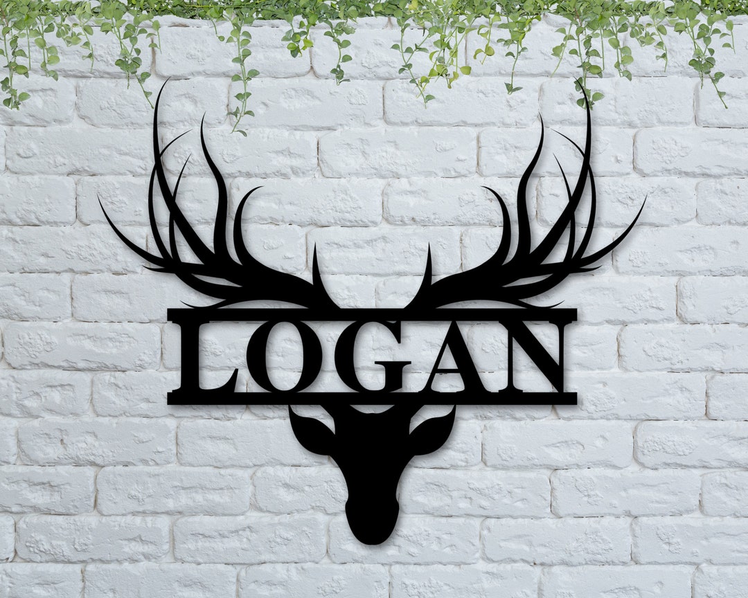 Deer Family Name Metal Sign, Last Name Sign, Housewarming Gift, Deer ...