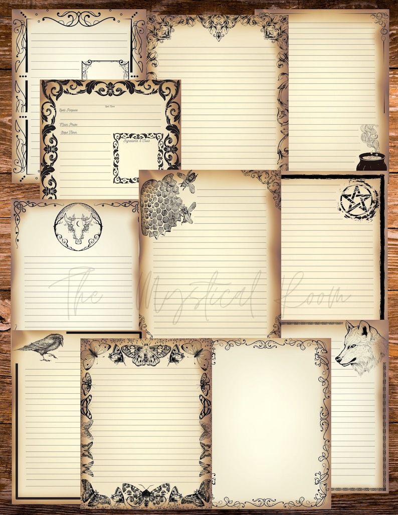 Book of Shadows, Grimoire Pages, Spell Book Digital Print - Etsy