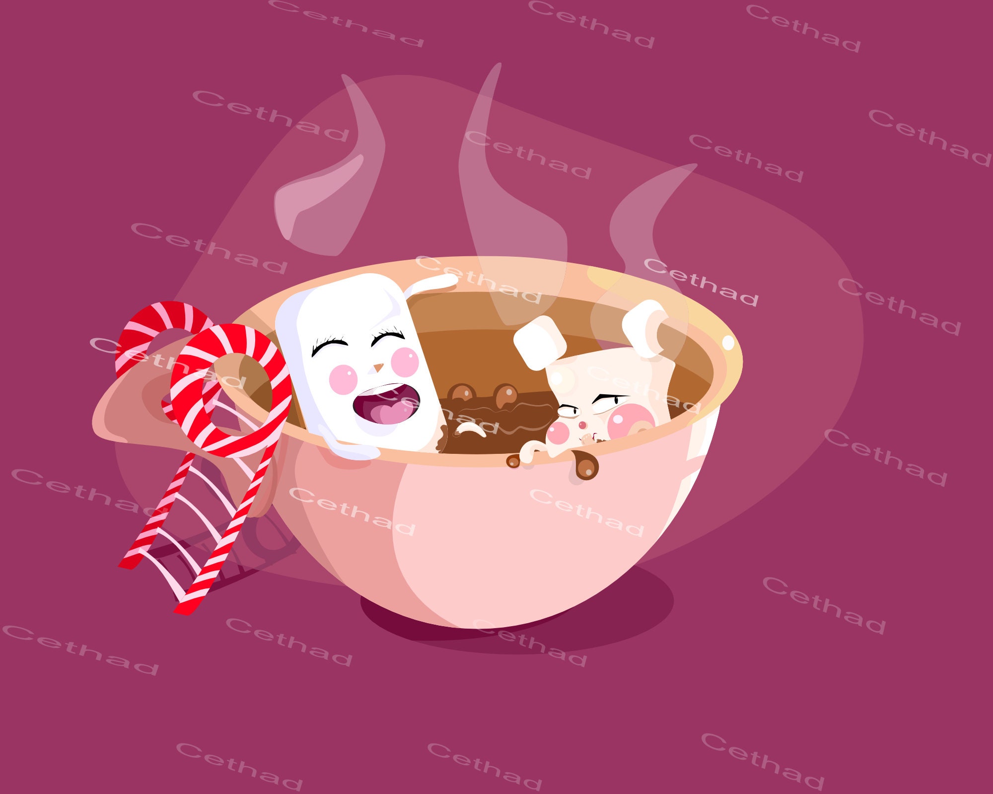 Cute Marshmallow Hot Cocoa Bath Clip-art for Winter Cold Season - Etsy