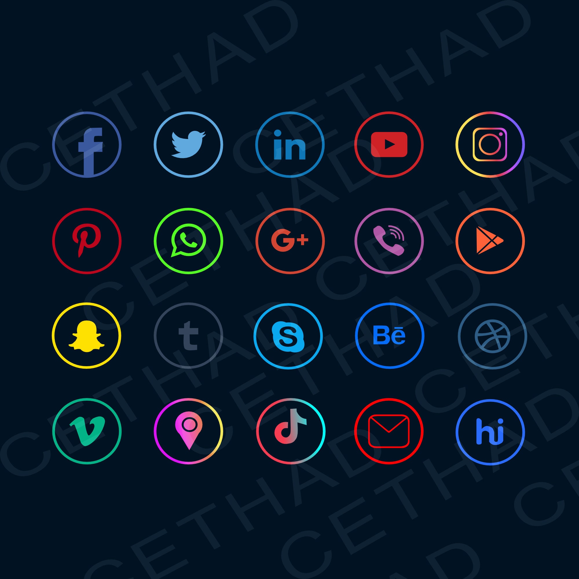 Social Media SVG PNG ICON Set Bundle, Social Media Icons & Logo Svg ...