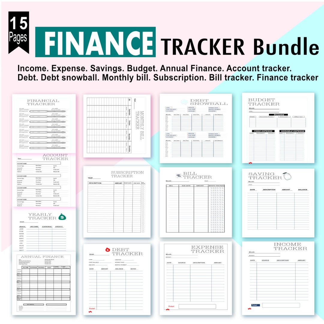 Finance Planner Bundle Pdf Download Money Tracker, Budget Planner ...