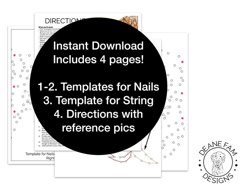DIY String Art Highland Cow Digital Download PDF Template Nail ...