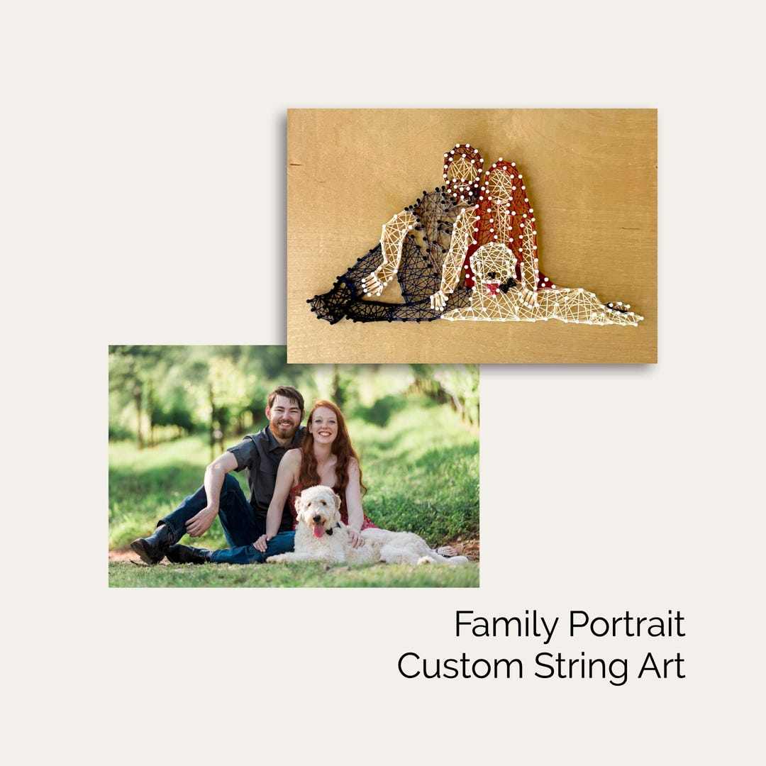 Custom Family String Art Faceless Portrait Home Decor, 3D Wall Hanging ...