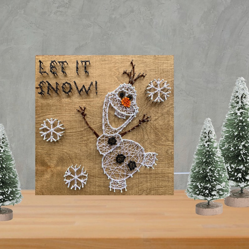 String Art Olaf Let It Snow Home Decor, Custom Christmas 3D Wall ...