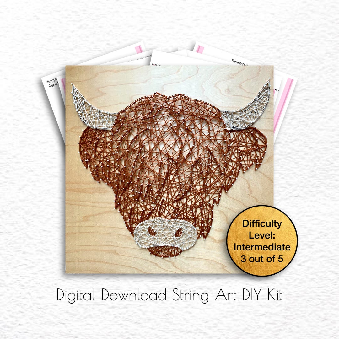 DIY String Art Cow Highland Home Decor, LARGE Wall Hanging Sign, Custom ...
