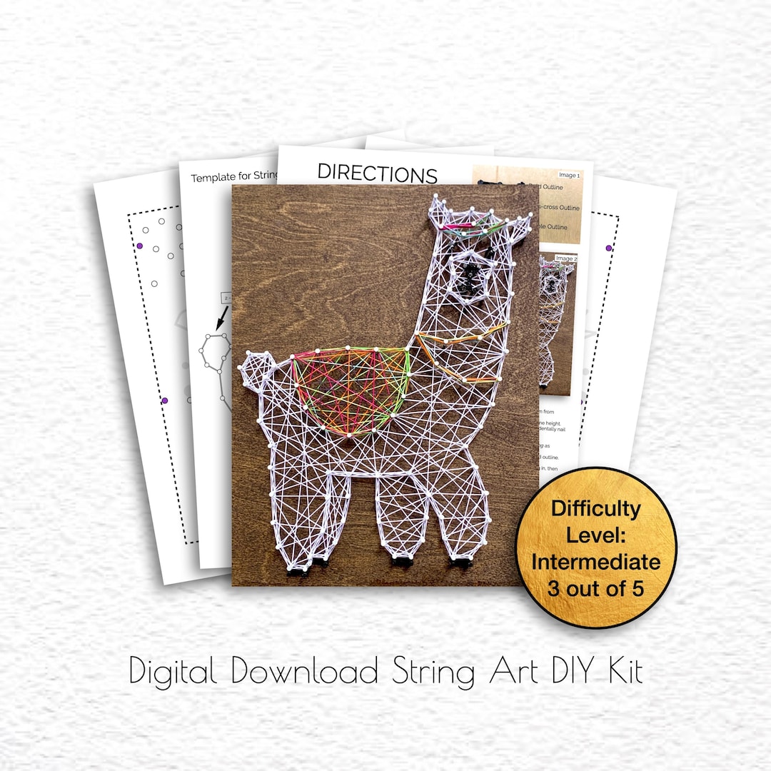 DIY String Art Llama Home Decor, Wall Hanging Sign Gift Idea, Custom ...