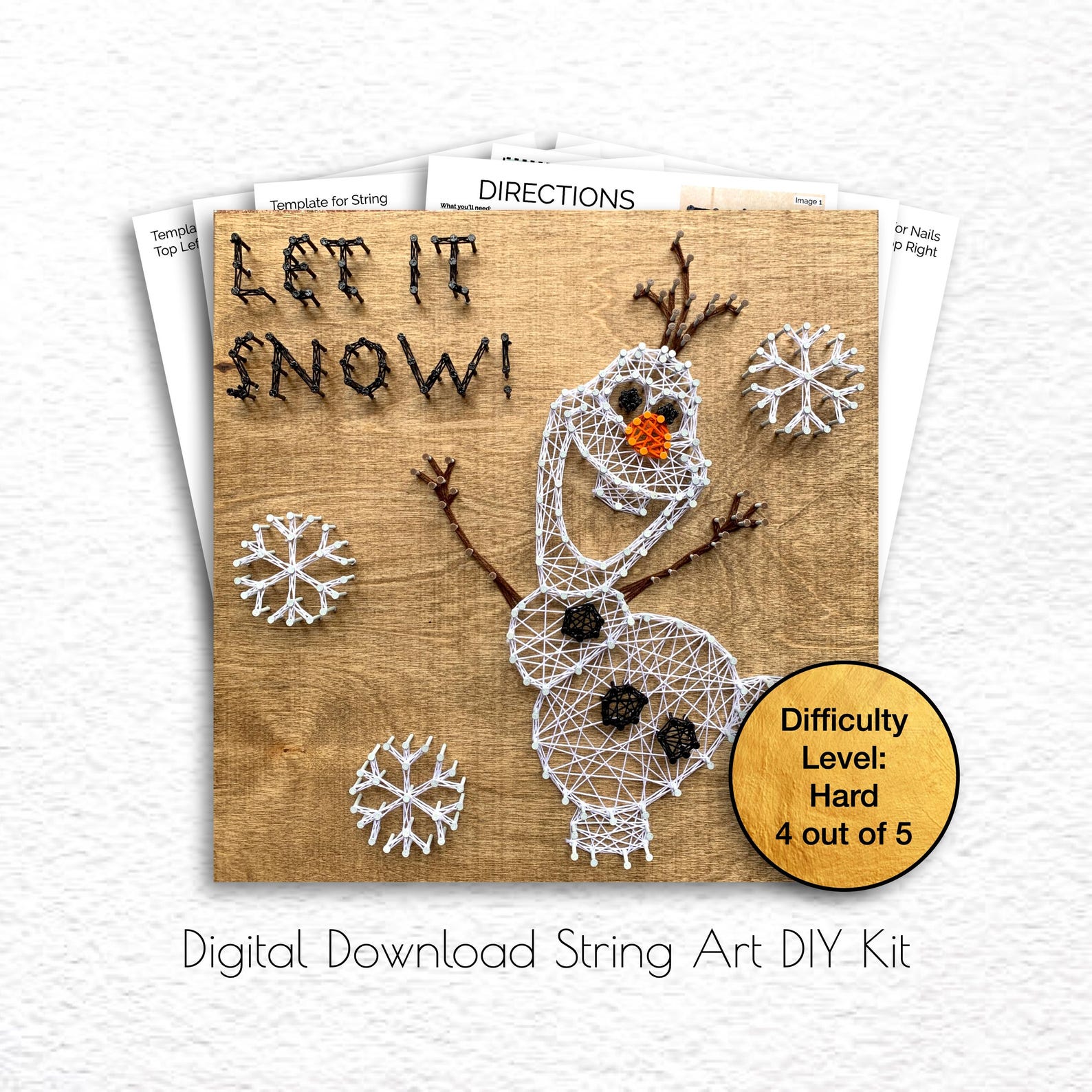 DIY String Art Olaf's Let It Go Home Decor, 3D Frozen Christmas Wall ...