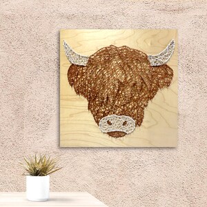 DIY String Art Cow Highland Home Decor, LARGE Wall Hanging Sign, Custom ...