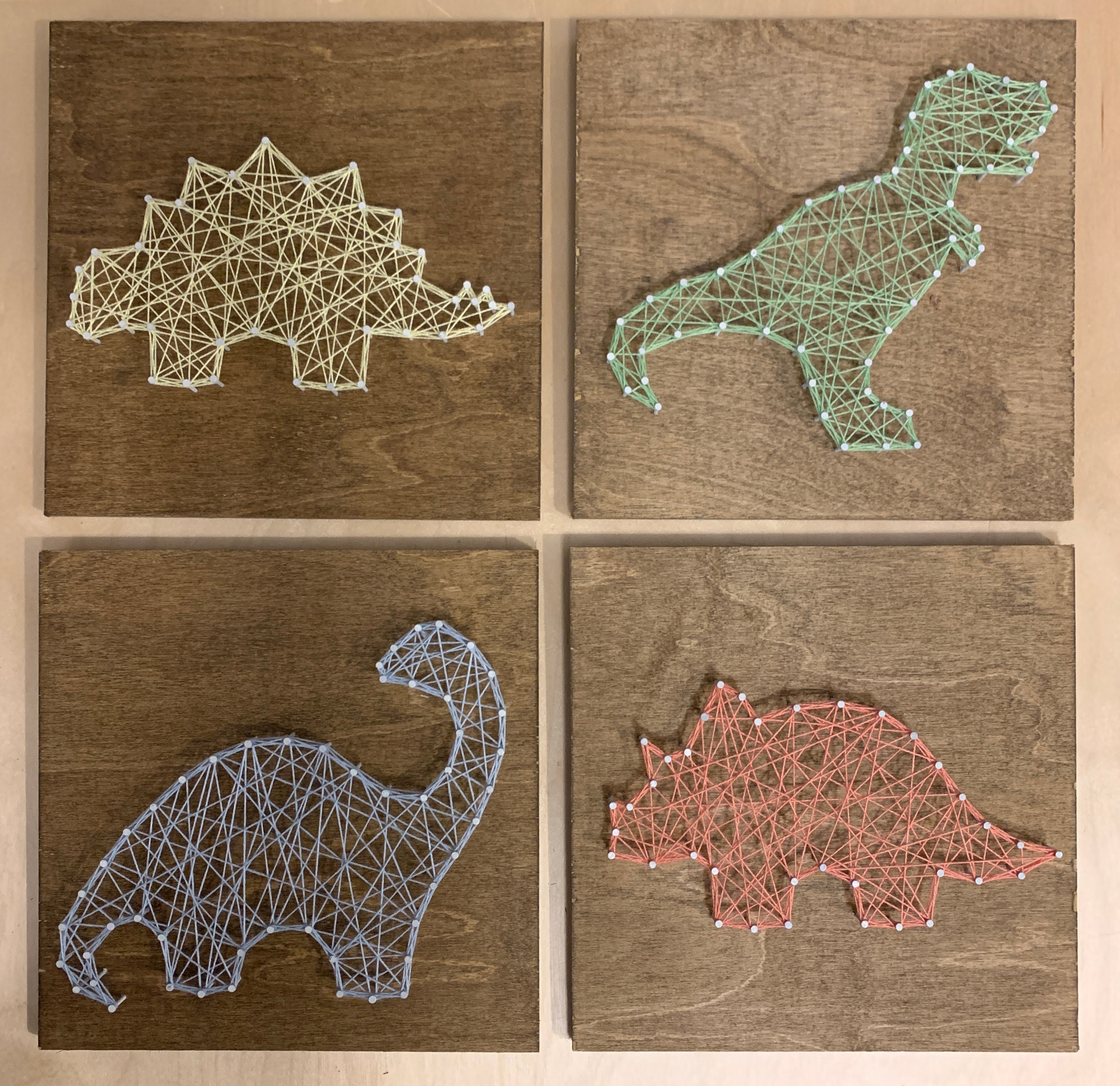 DIY String Art Dinosaur Nursery Decor, Wall Hanging Sign, Custom Nail ...