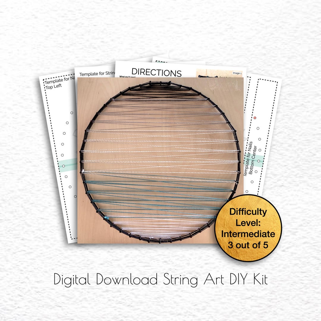 DIY String Art Gradient Circle Home Decor, 3D Wall Hanging Sign Gift ...