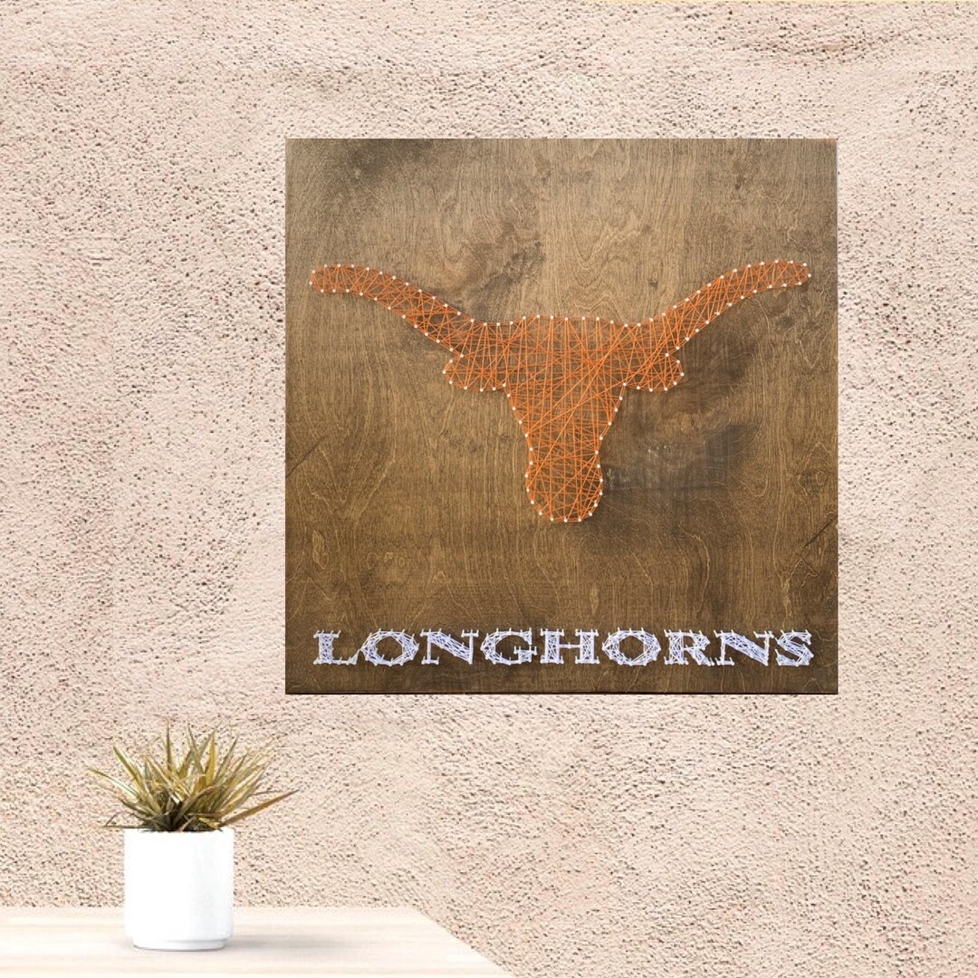 String Art Longhorns Logo Home Decor, Custom Texas Football Sport 3D ...