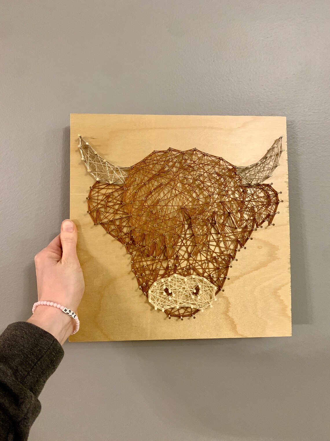 Diy String Art Highland Cow Digital Download Pdf Template Nail