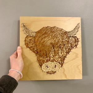 DIY String Art Highland Cow Digital Download PDF Template Nail ...