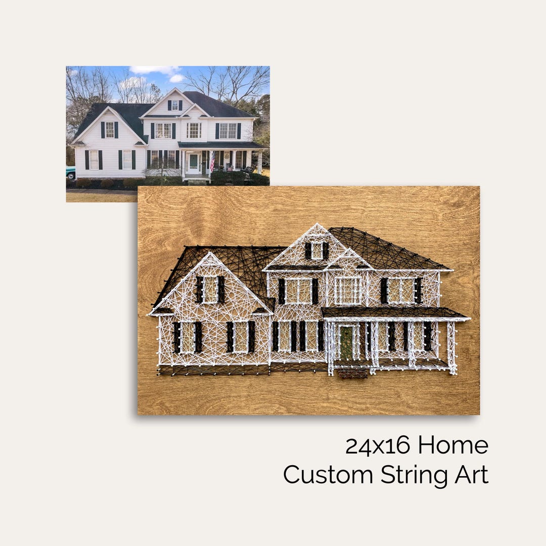 Custom House String Art Home Decor, Custom 3D Wall Hang Sign, DIY Craft ...