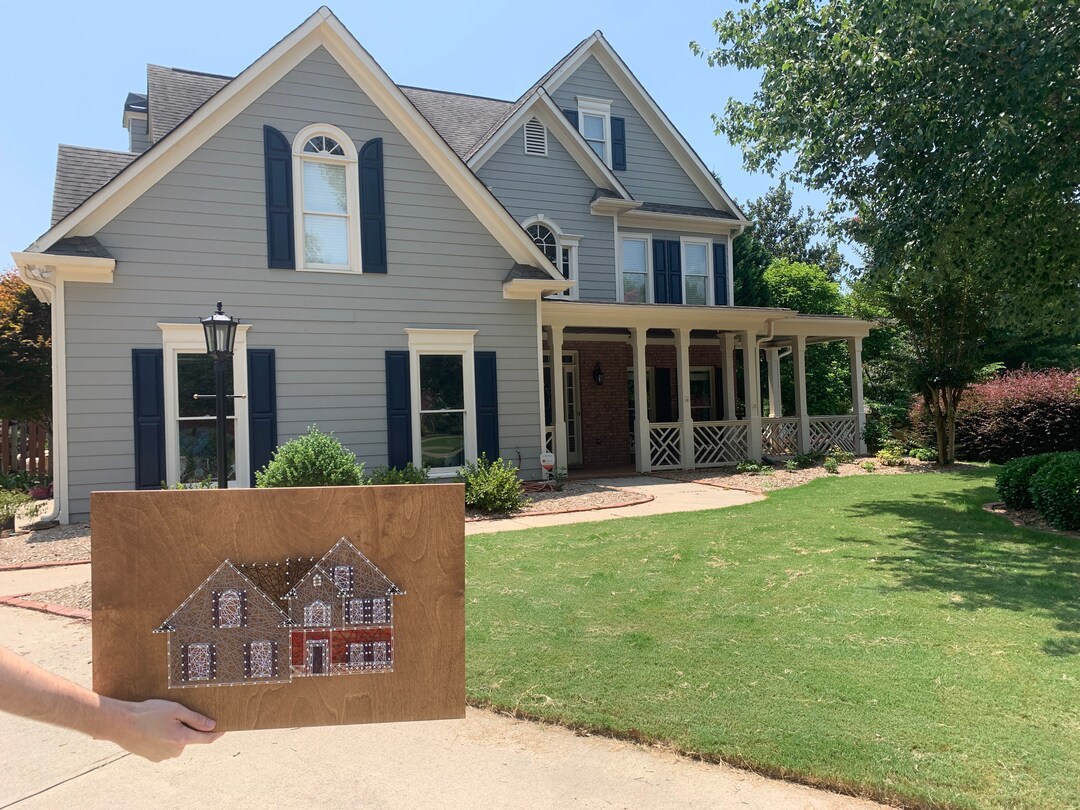 Custom House String Art Home Decor, Custom Wall Hanging Sign, DIY Craft ...