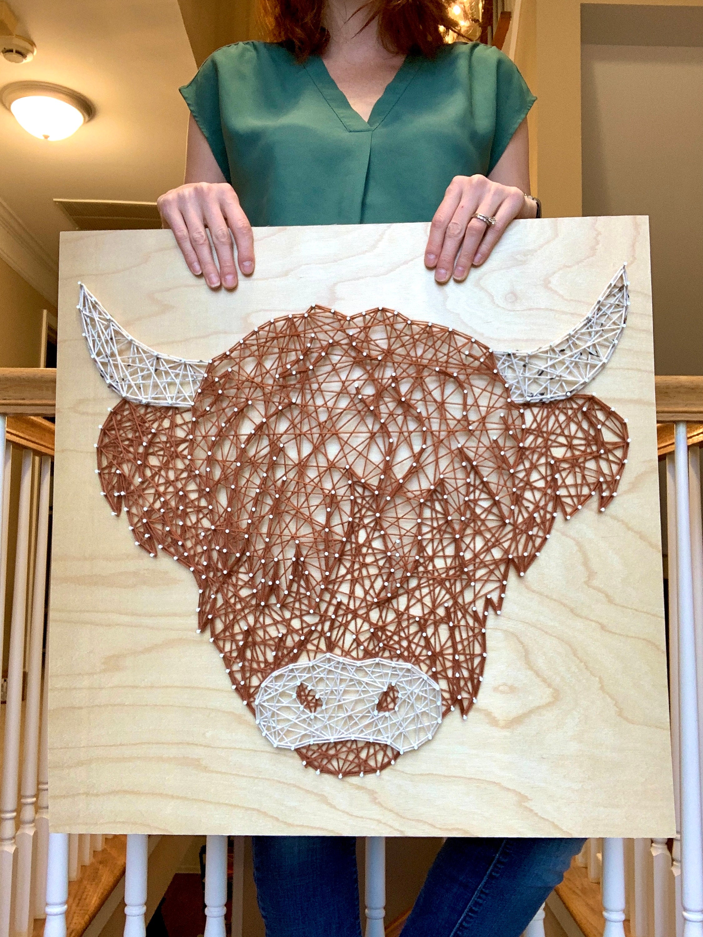 String Art Highland Cow Home Decor, Custom Wall Hanging Sign, DIY Craft ...
