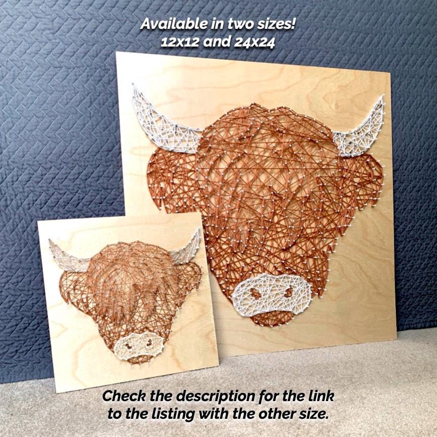 DIY String Art Cow Highland Home Decor, LARGE Wall Hanging Sign, Custom ...