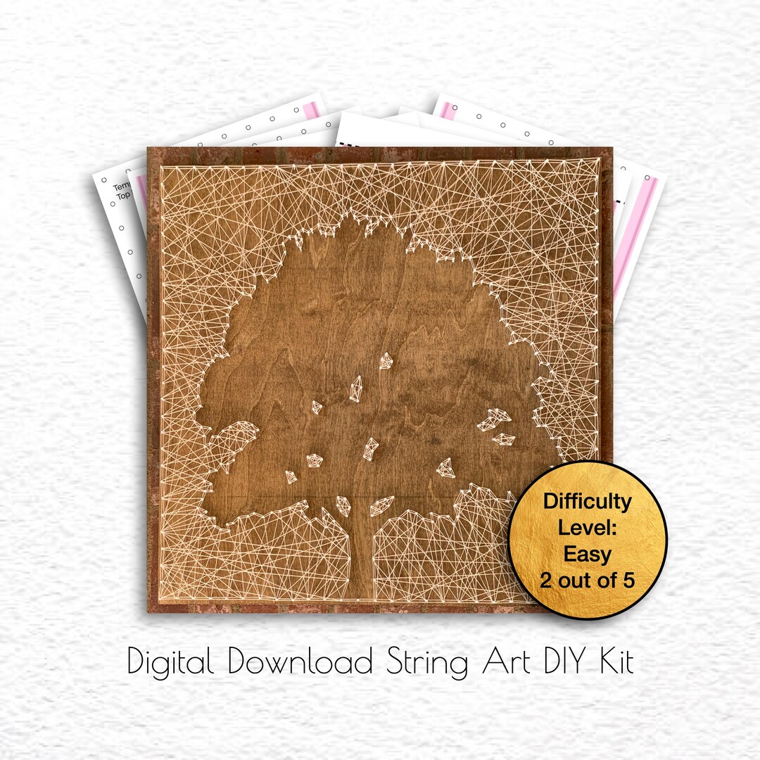 DIY String Art Tree Home Decor, Negative Space Wall Hanging Sign, Custom Nails Digital Download ...