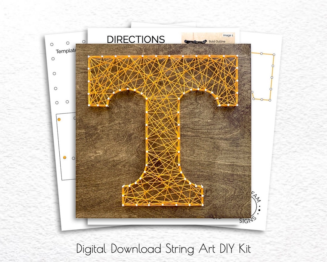 DIY String Art Tennessee Power T Home Decor, Wall Basketball Football ...