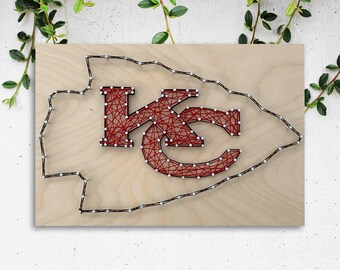 String Art Chiefs Decor, Custom KC Kansas City Wall Hanging Home Signs ...